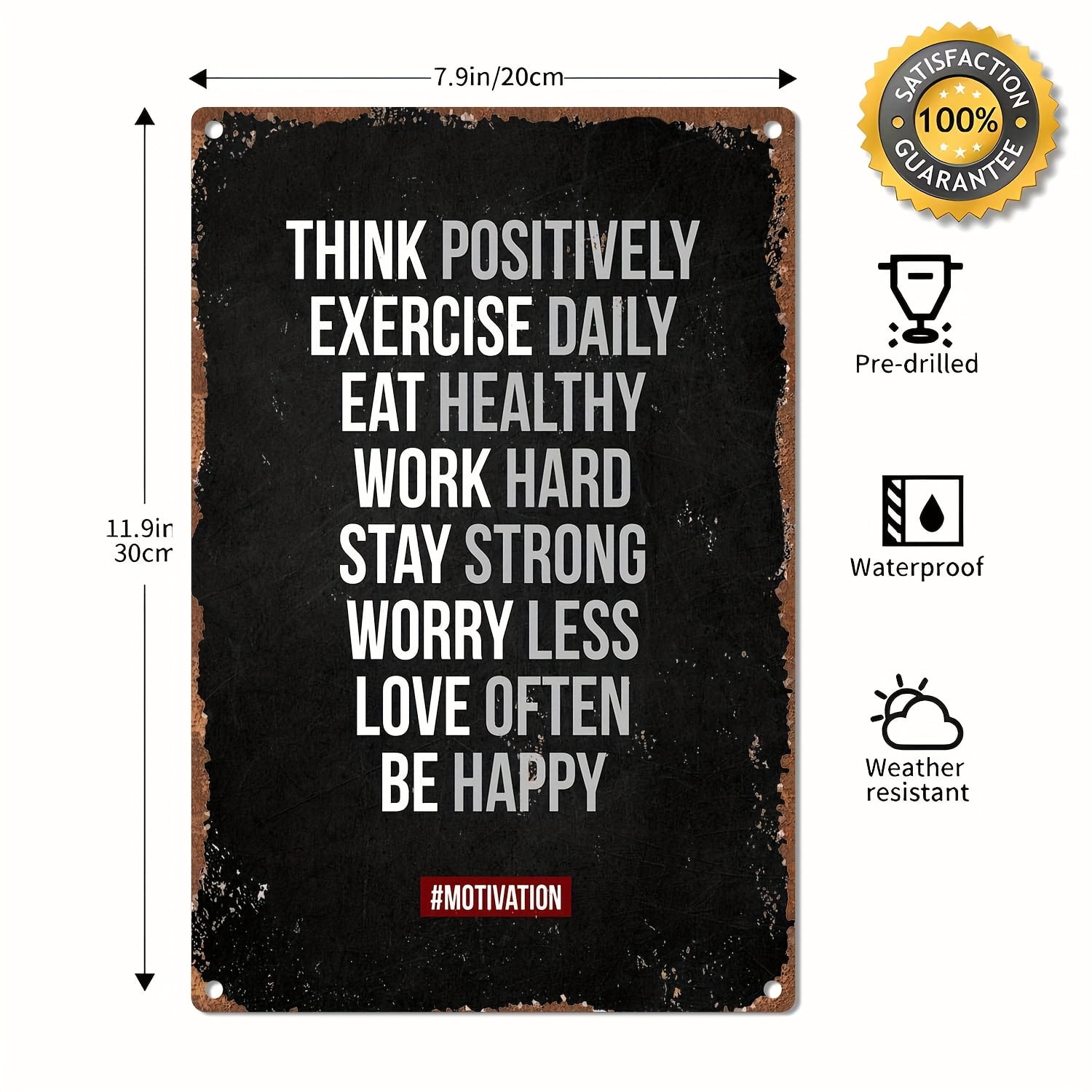 Think Positively Exercise Daily Eat Healthy.Retro Metal Tin Sign ...