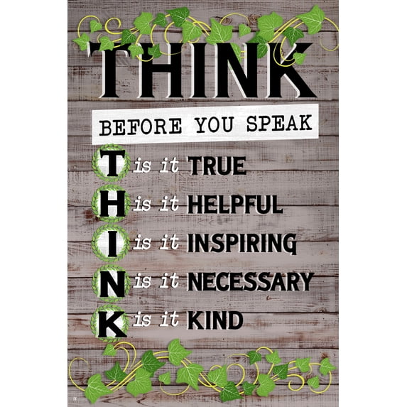 Think Poster Classroom Farmhouse Decor Cool Wall Art Print Poster 12x18 ...