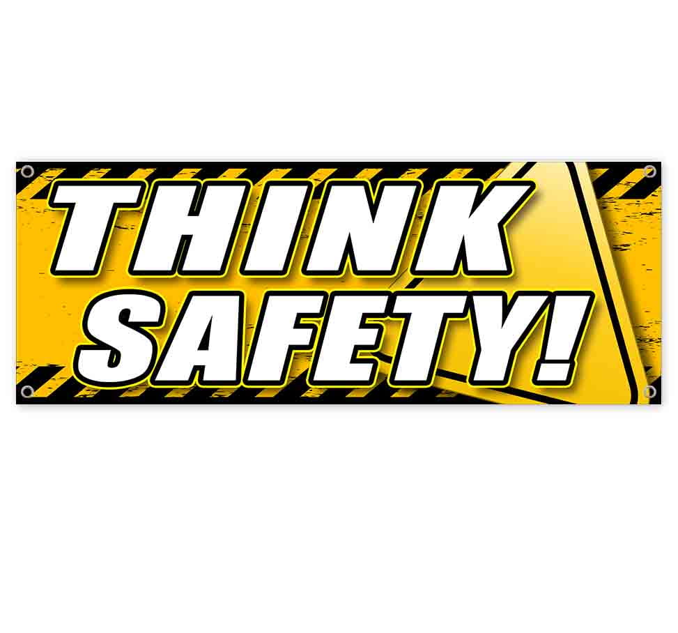Think Safety 13 oz Banner | Non-Fabric | Heavy-Duty Vinyl Single-Sided ...