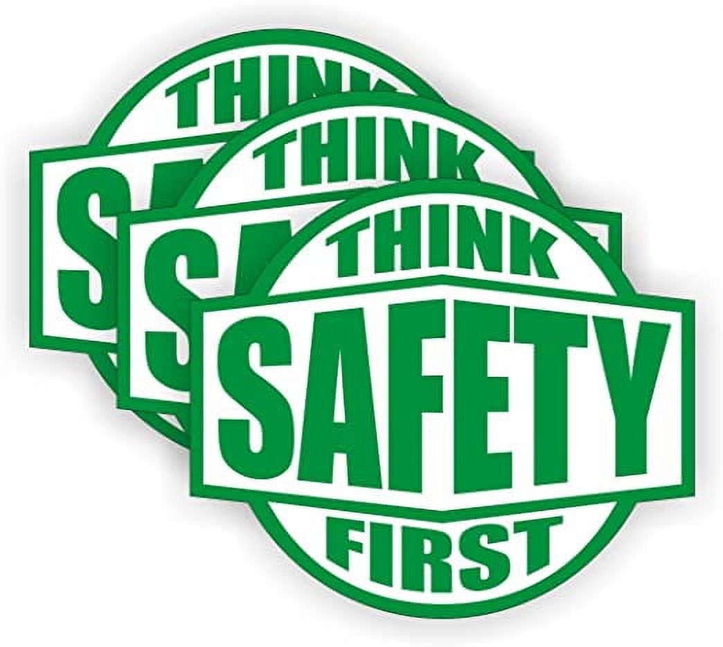 Think Safety First Hard Hat Sticker / Helmet Decal Label Lunch Tool Box ...