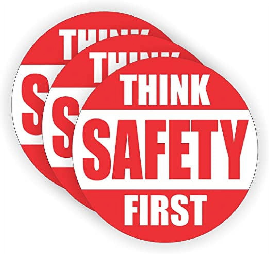Think Safety First Hard Hat Sticker / Helmet Decal Label Lunch Tool Box ...