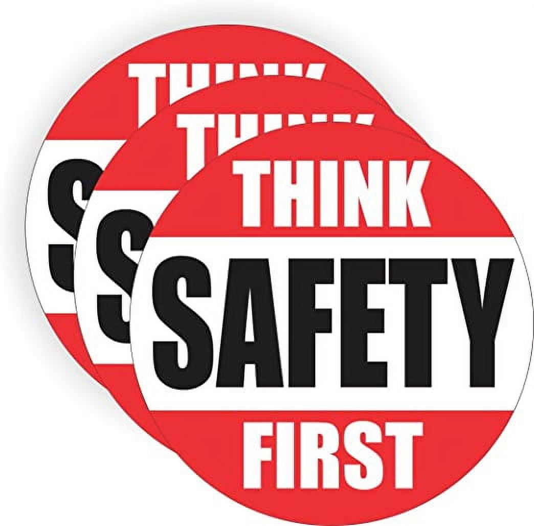 Think Safety First Hard Hat Sticker / Helmet Decal Label Lunch Tool Box ...