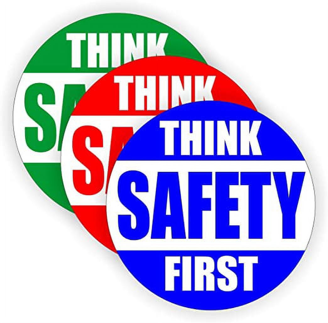 Think Safety First Hard Hat Sticker / Helmet Decal Label Lunch Tool Box ...