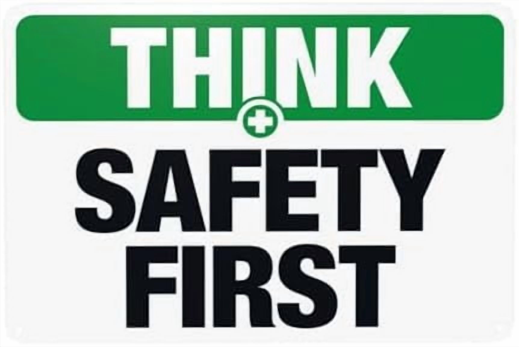 Think Safety First Warning Sign, Slogan Security Metal Signs for Home ...