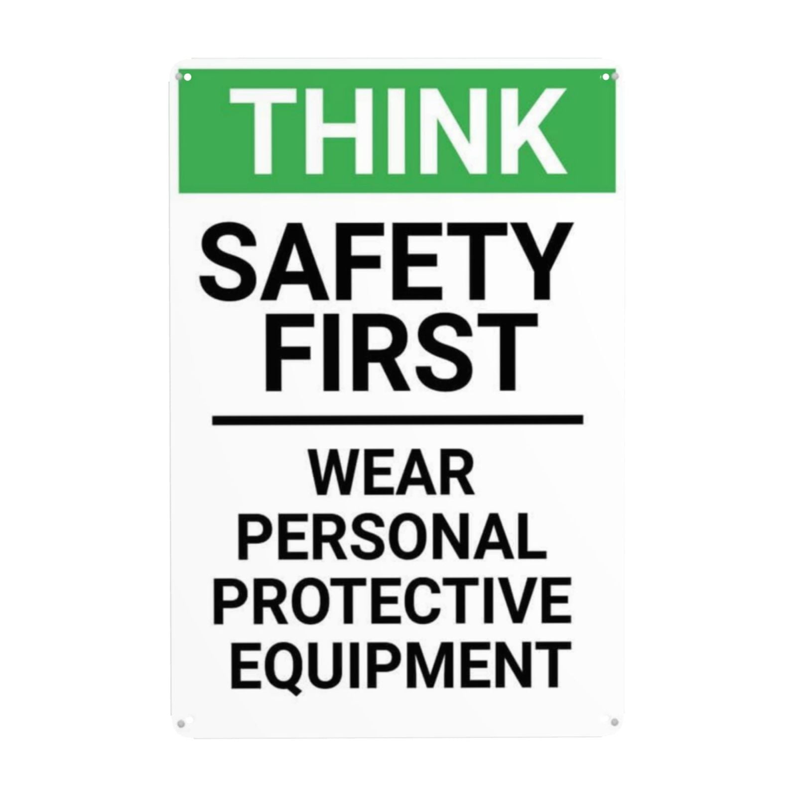 Think Safety First Wear PPE Tin Sign Warning Metal Sign Vintage Sign ...