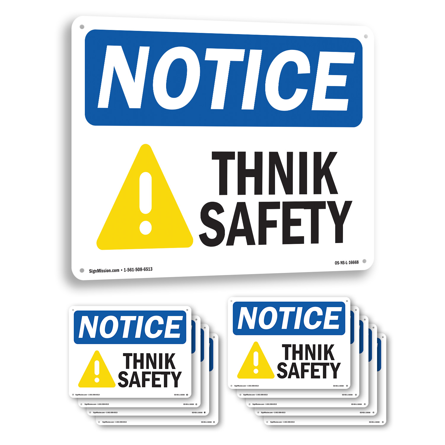 Think Safety OSHA Notice Rigid Plastic Sign 24 Inch x 18 Inch - 10 Pack ...