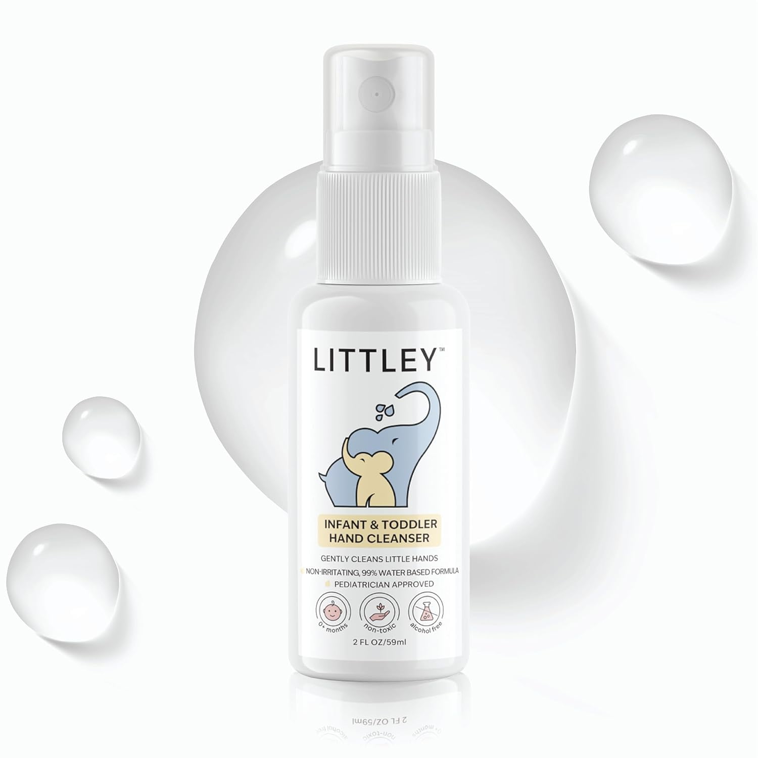 Think Smarter Products Littley Hand Cleanser, Hypochlorous Acid, Gentle, Alcohol-Free, 2oz Spray ...