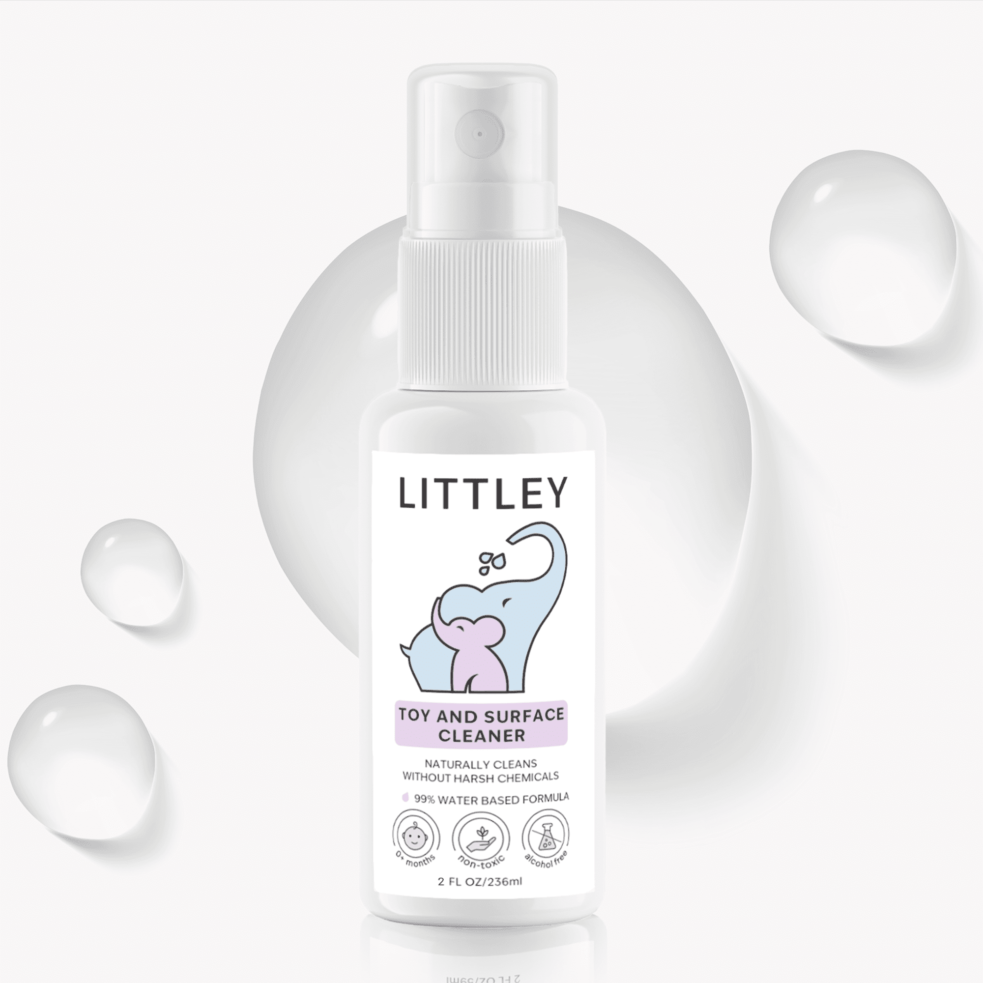 Littley Toy & High Chair Cleaner, Hypochlorous Acid, 2oz Travel-Size ...