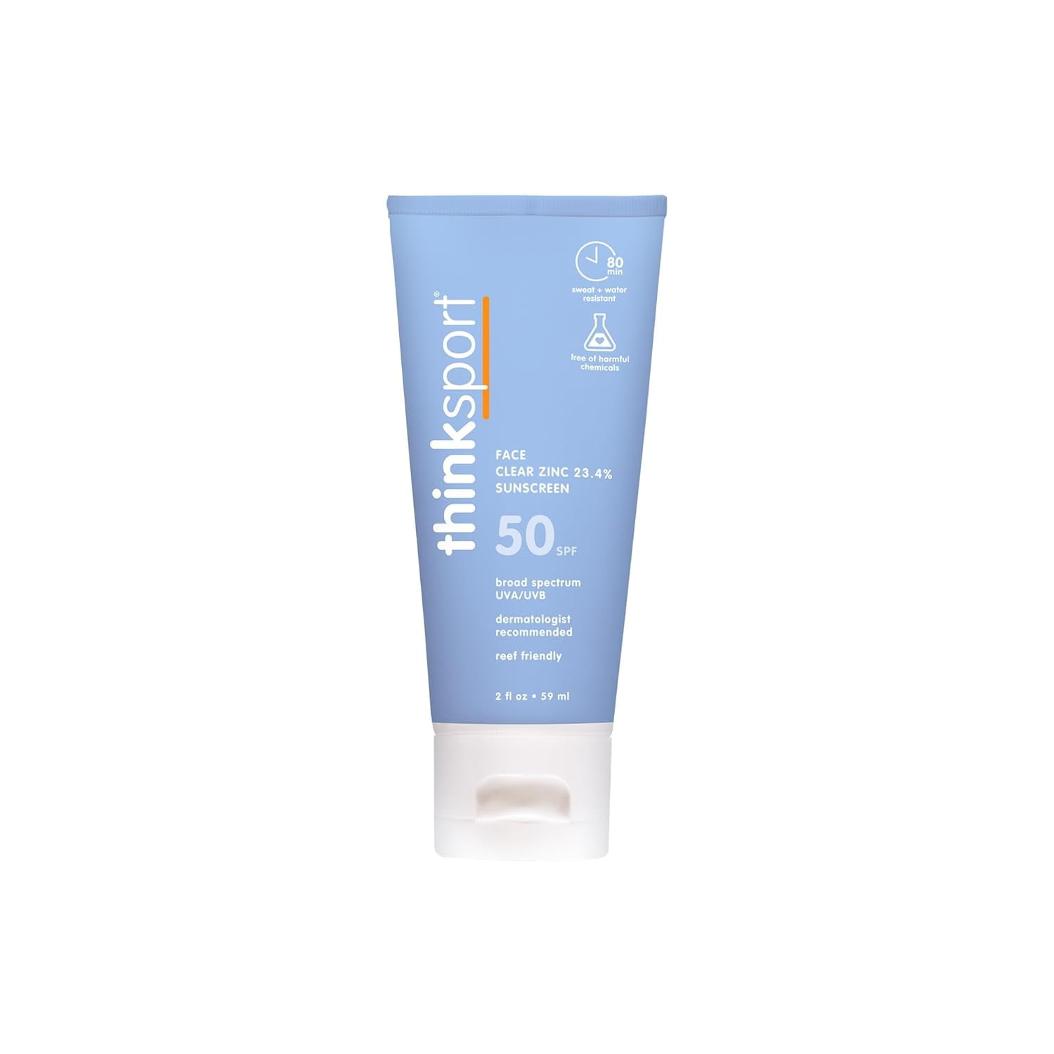 Think Sport Clear Zinc Active Facel Mineral Sunscreen For All Skin ...