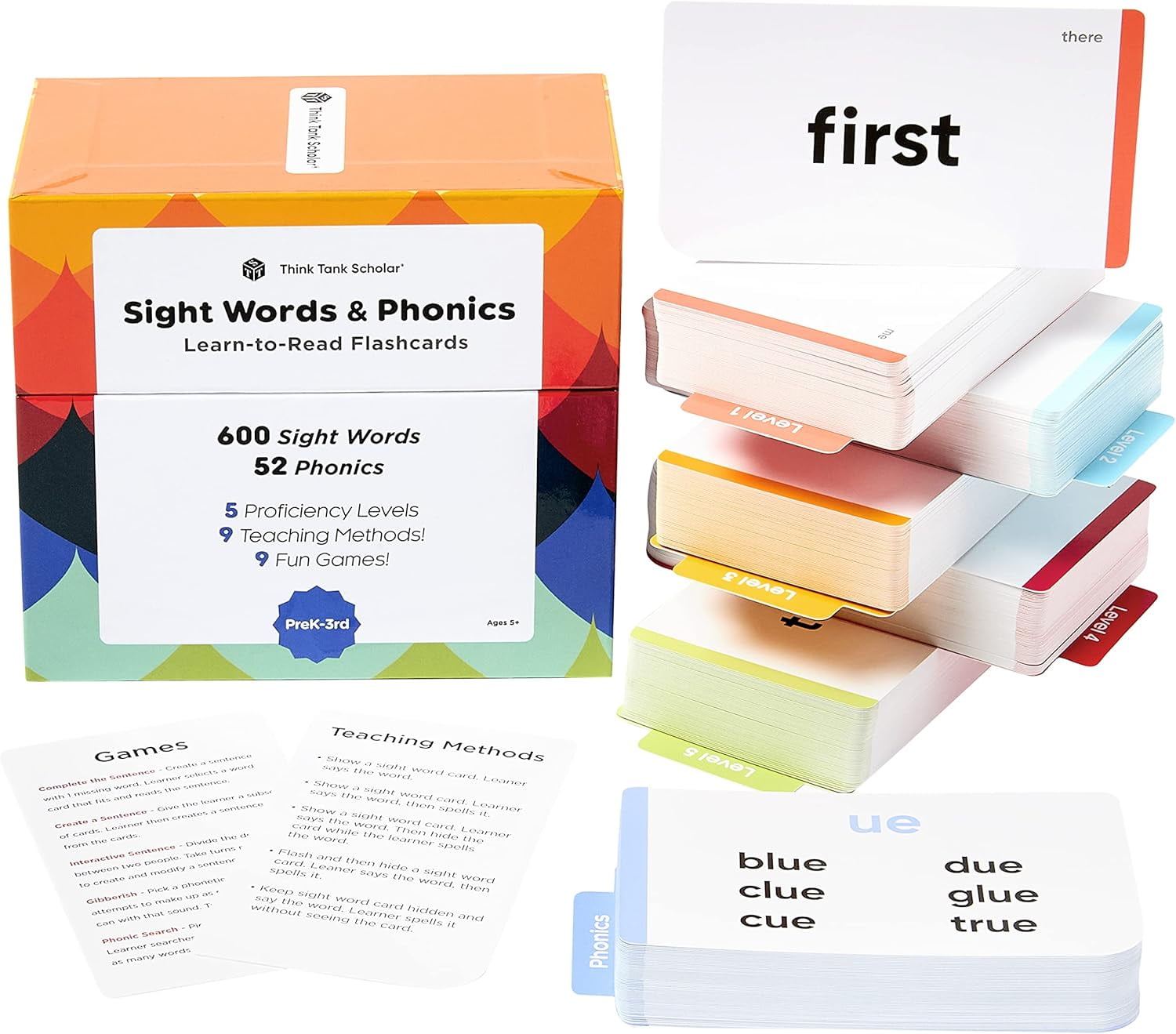 Think Tank Scholar 520 Sight Words Flash Cards (Award-Winning) Dolch ...