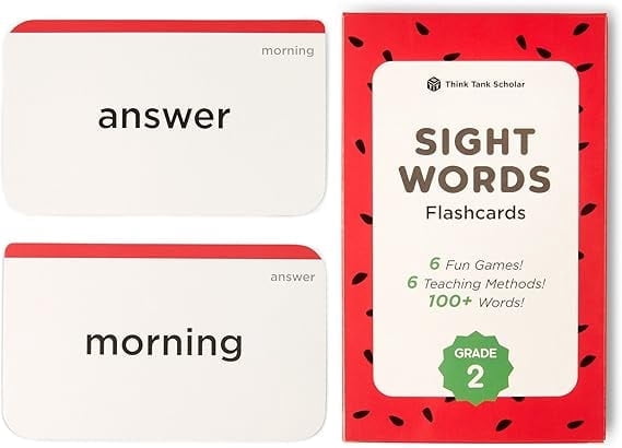 Think Tank Scholar Sight Words Flash Cards for Second Grade Learning ...