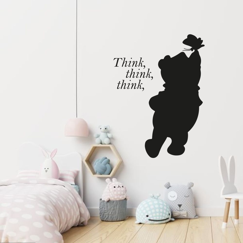 Think, Think, Think Winnie The Pooh Cute Sillhouette Butterfly Vinyl ...