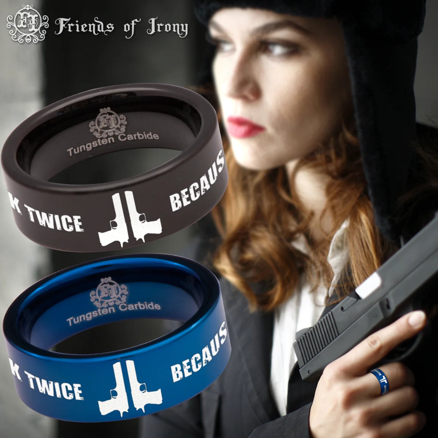 Think Twice Tungsten Carbide Ring - Walmart.com