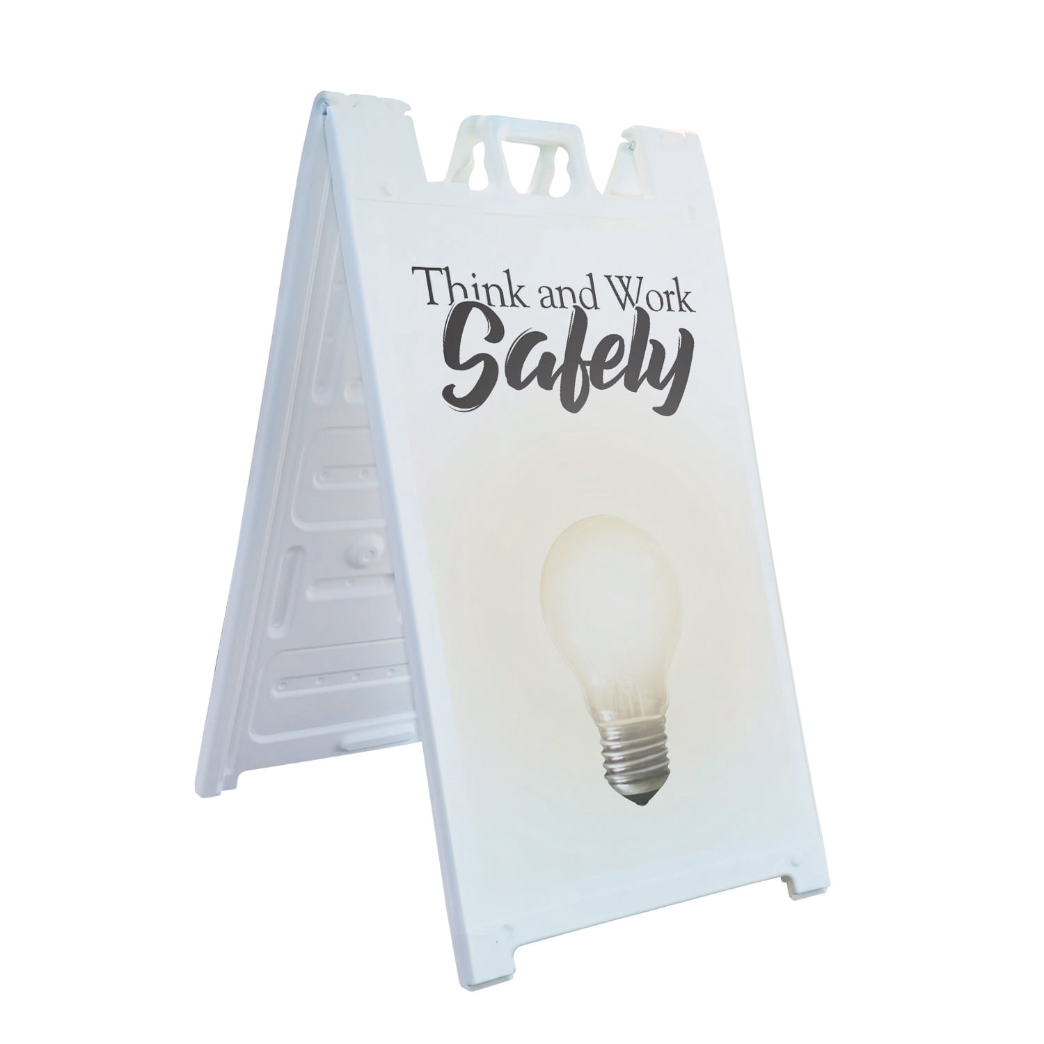 Think & Work Safely 24" x 36" Double Sided A-Frame Sidewalk Sign ...