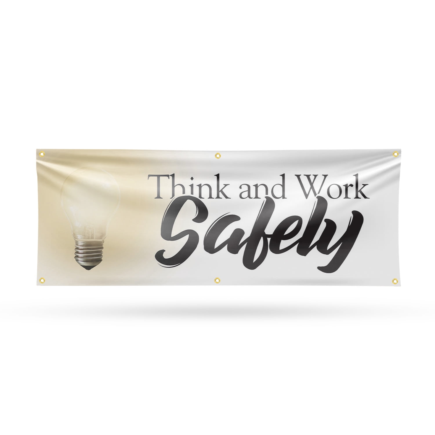 Think & Work Safely Banner Sign 24 Inch x 72 Inch | 13 oz Vinyl with ...