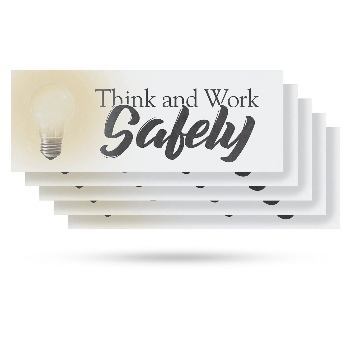 Think & Work Safely Vinyl Decal 5 Pack of 12 Inch x 5 Inch Weatherproof ...