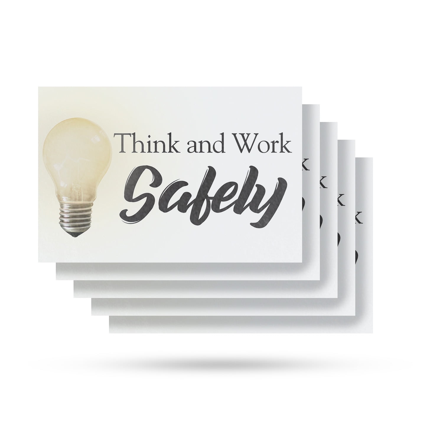 Think & Work Safely Vinyl Decal 5 Pack of 18 Inch x 24 Inch ...