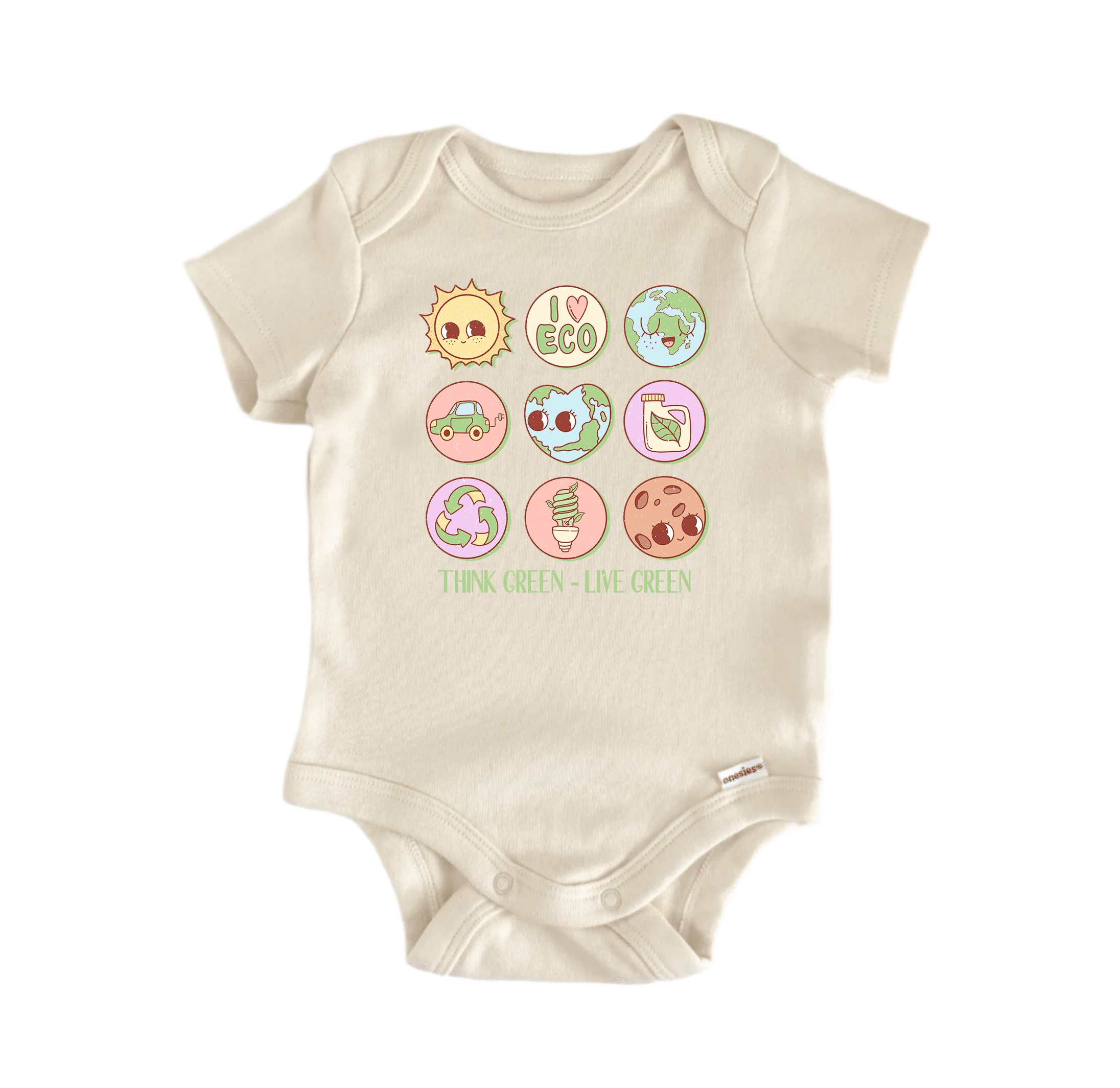 Think green Live Green Earth Day - Baby Boy Girl Clothes Bodysuit Funny ...