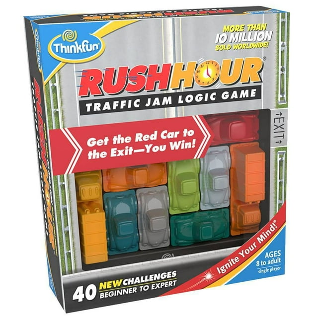 Thinkfun Rush Hour Logic Game - Single Player, Travel Board Game for Ages 8+ - Walmart.com