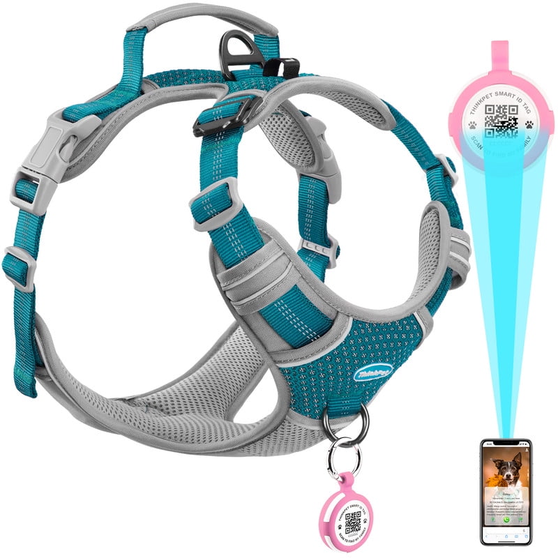 ThinkPet No Pull Harness for Small, Medium, Large Dogs with Airtags ...