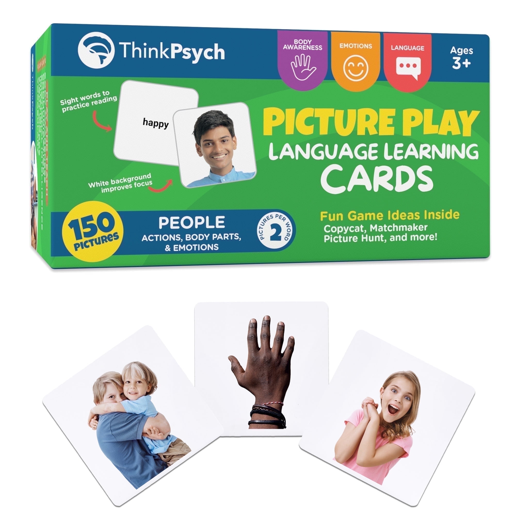 ThinkPsych Real People Flashcards – 150 Cards for Emotions, Verbs ...