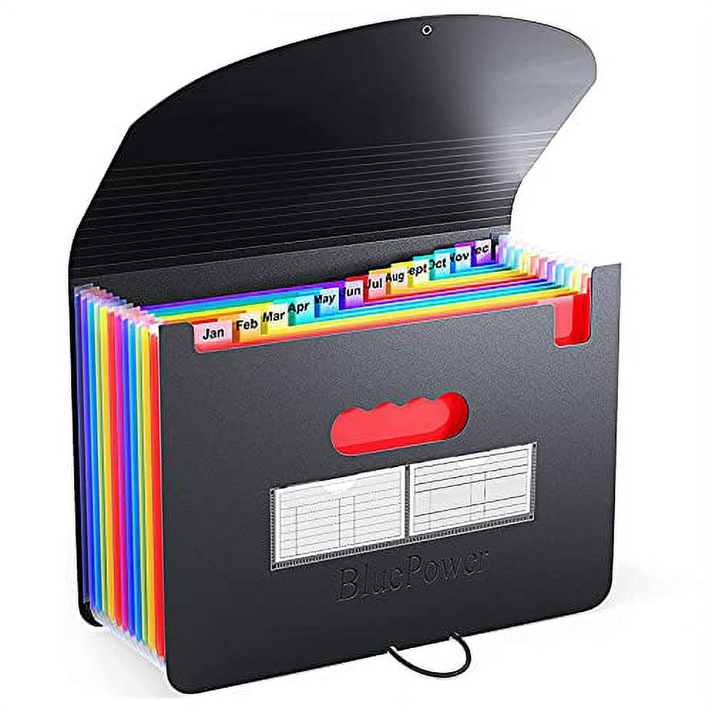 ThinkTex Accordian File Organizer, 12 Pockets Expanding File Folders ...