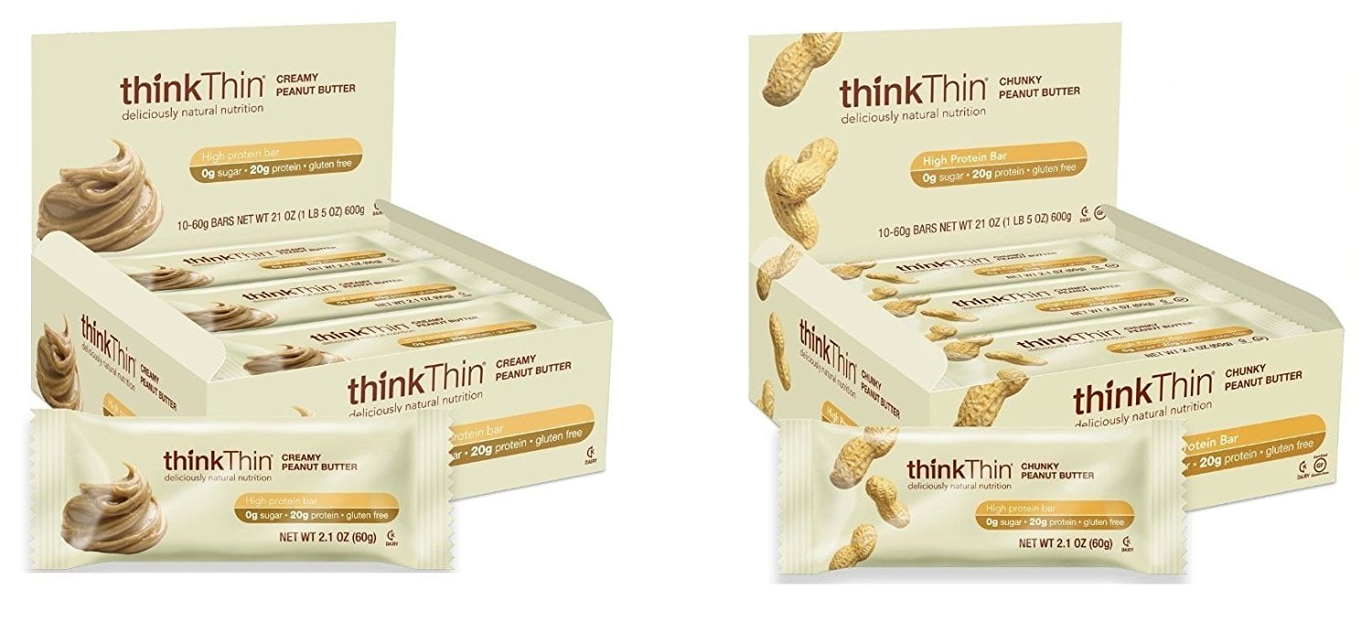ThinkThin Bar- Variety Pack 2 Flavors- ( Pack of 20 ) - Walmart.com