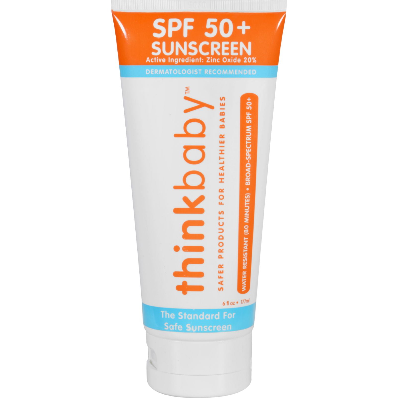 Thinkbaby Safe Sunscreen SPF 50+ Mineral, Non-Nano Zinc, Broad Spectrum ...