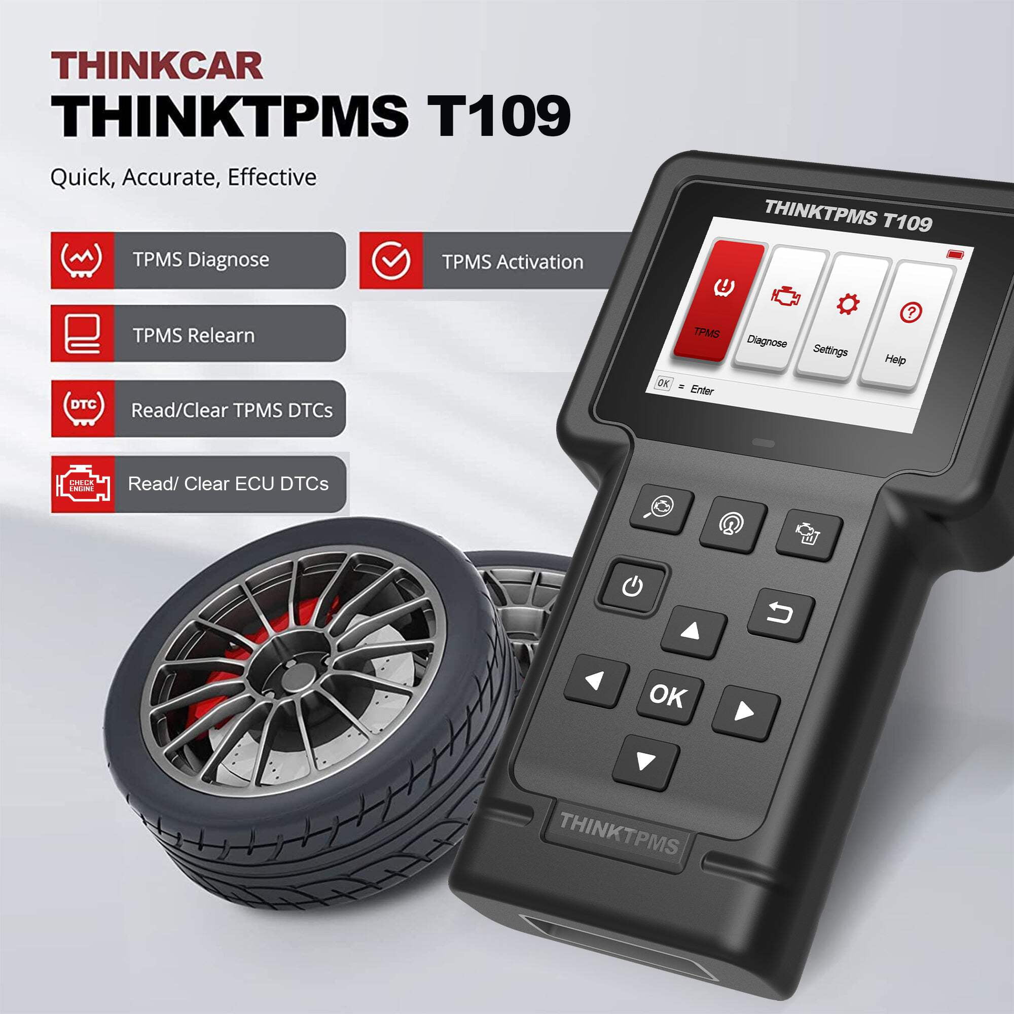 Thinkcar THINKTPMS T109 Automotive Diagnostic Tool with TPMS ...