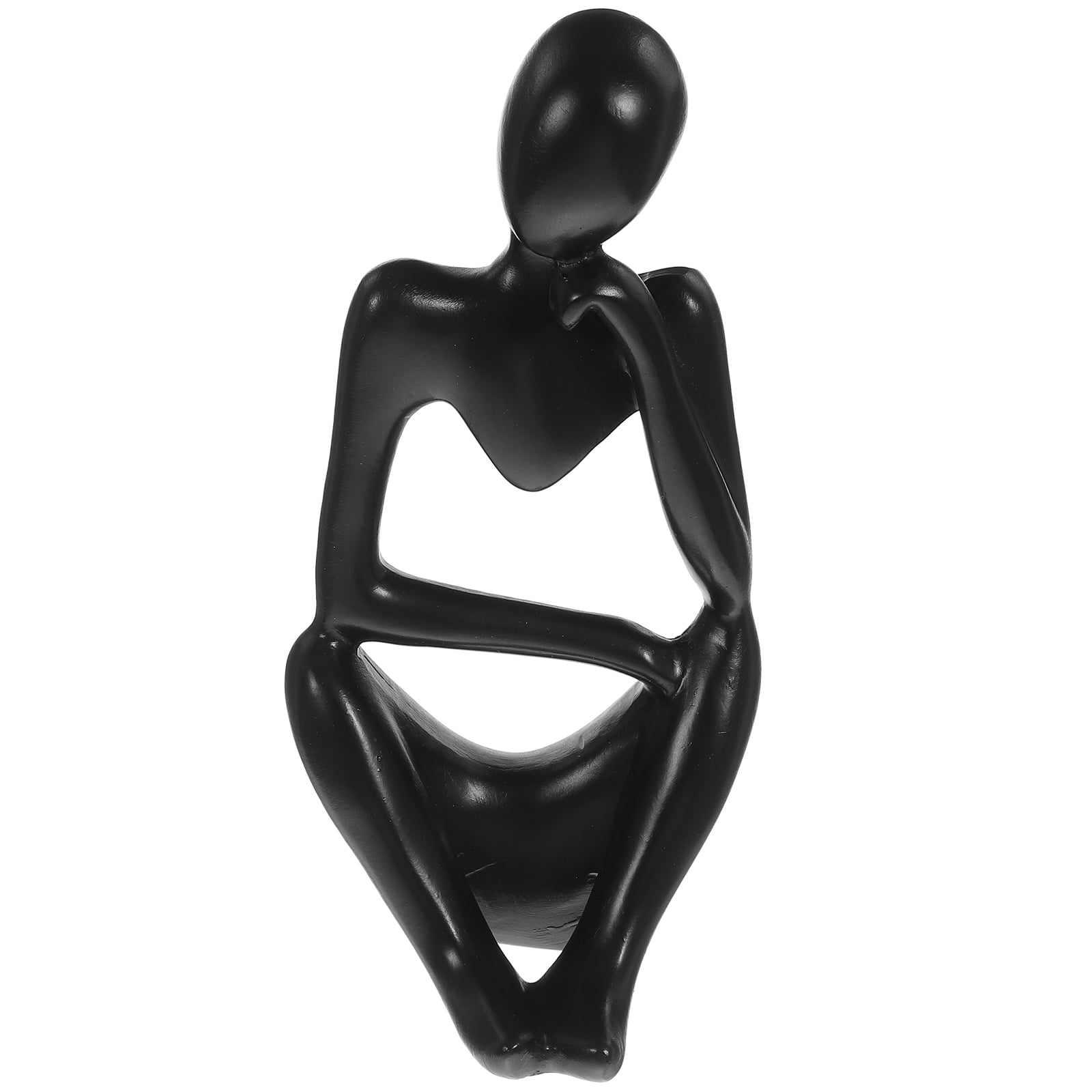 Greenadscape Black Thinker Statue Resin Modern Style Coffee Table Decor ...