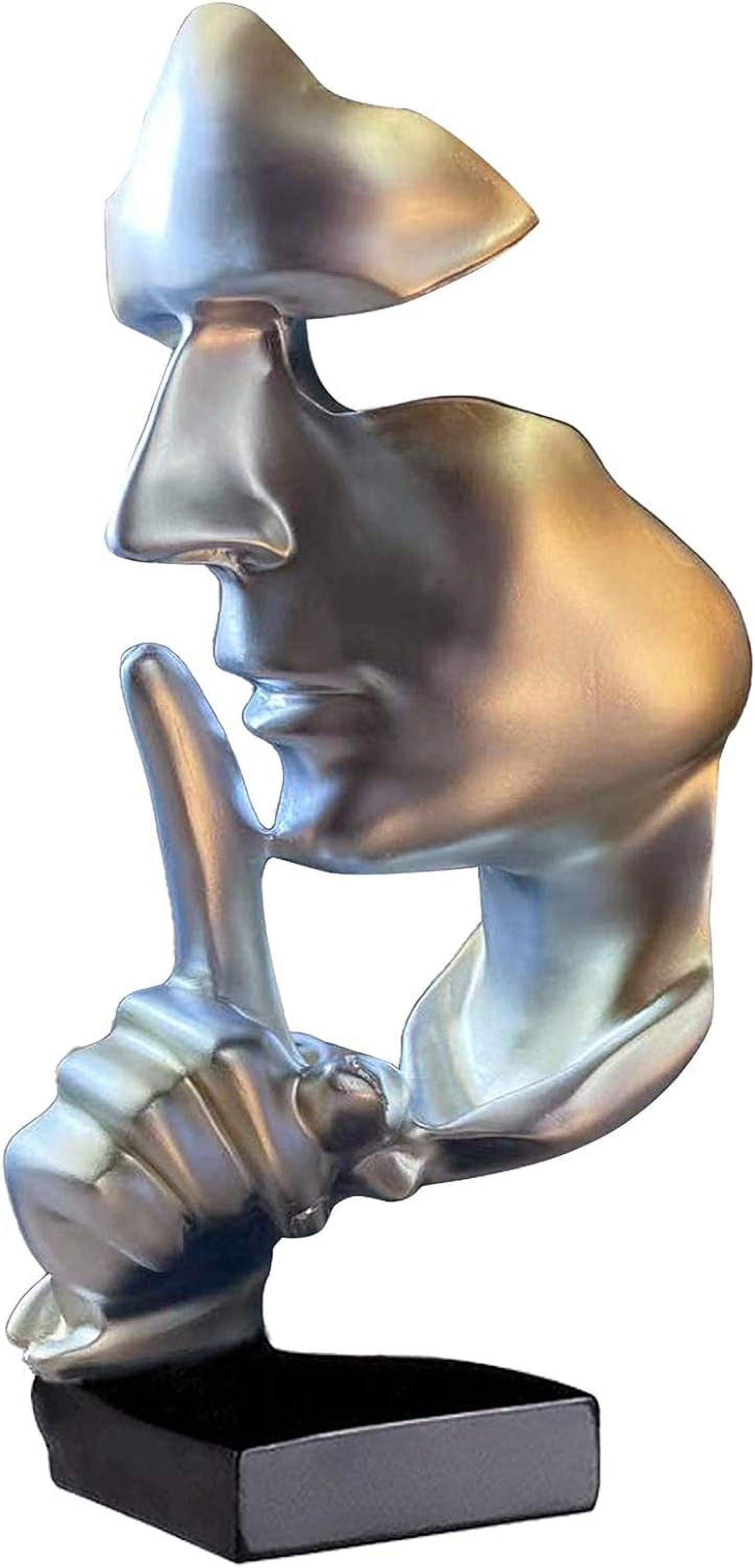 Thinker Statue, Silence is Gold Abstract Art Figurine, Modern Home ...