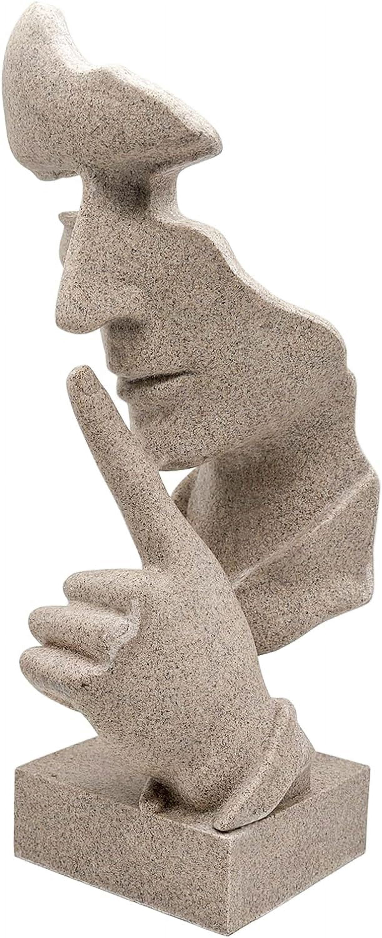 Thinker Statue, Silence is Gold Abstract Art Figurine, Modern Home ...