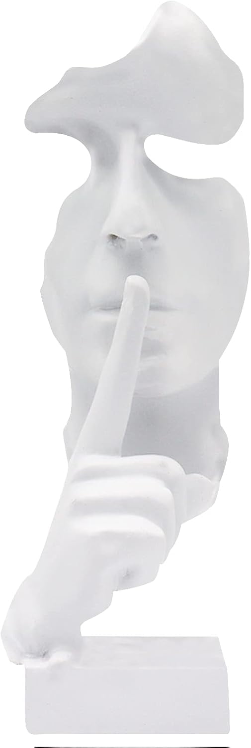 Thinker Statue, Silence is Gold Abstract Art Figurine, Modern Home ...