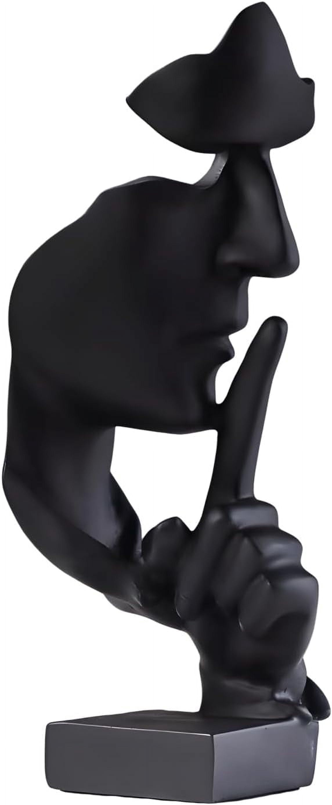 Thinker Statue, Silence is Gold Abstract Art Figurine, Modern Home ...