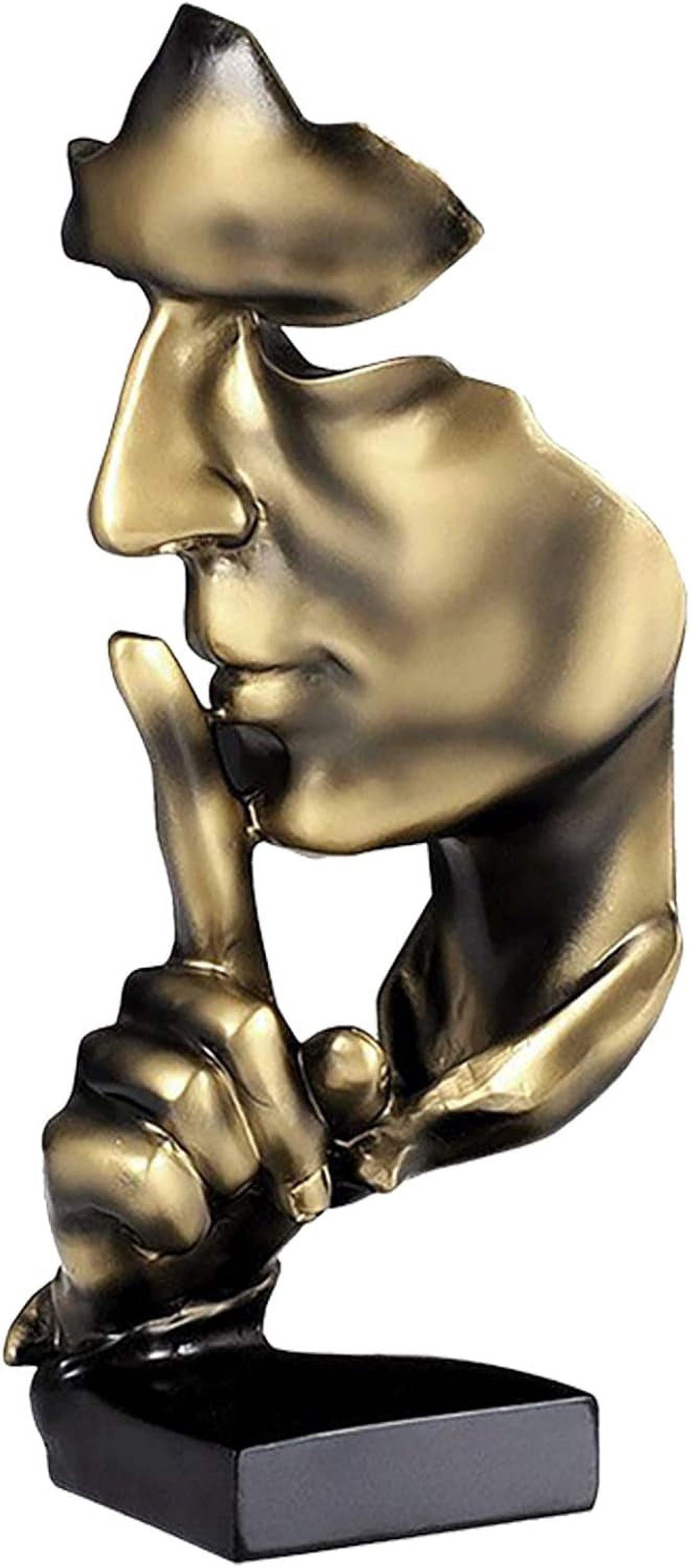 Thinker Statue, Silence is Gold Abstract Art Figurine,Modern Home Resin ...