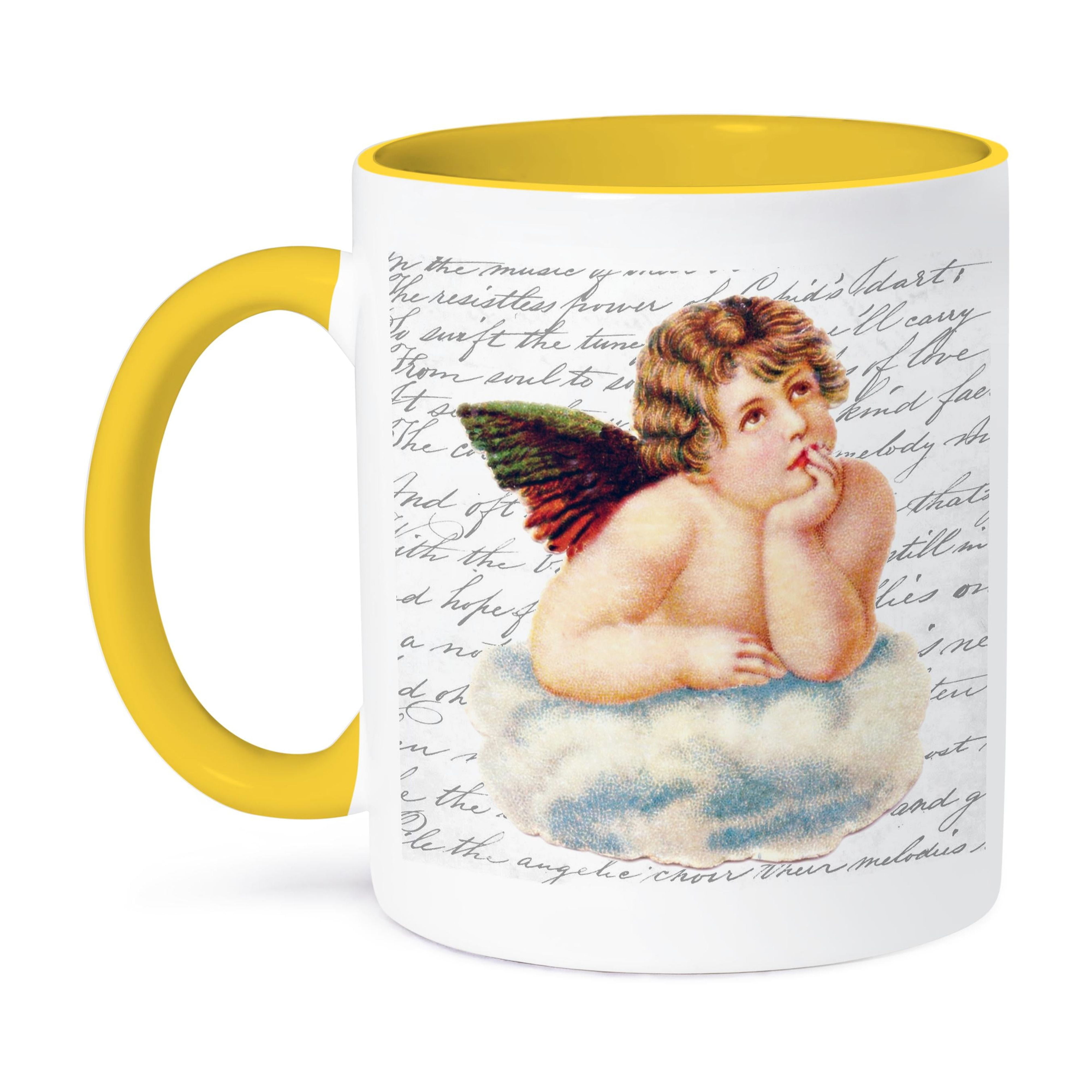 Thinking Cherub - Angel Boy Resting On Heaven Cloud - Cupid Black And ...