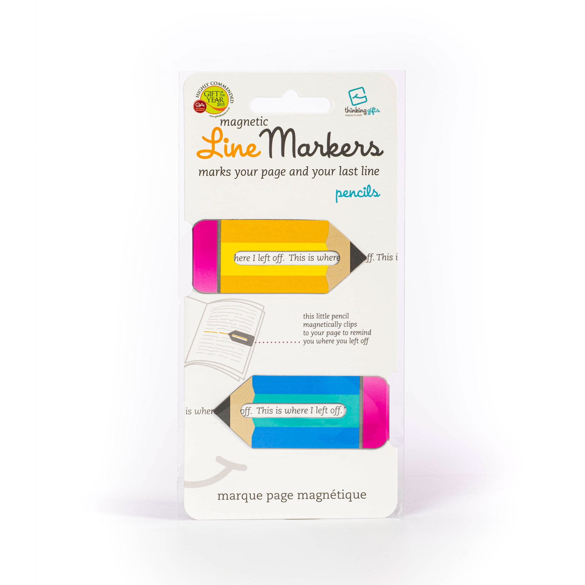 Thinking Gifts Linemarker | Magnetic Book Holder & Page Marker Set of 2 ...