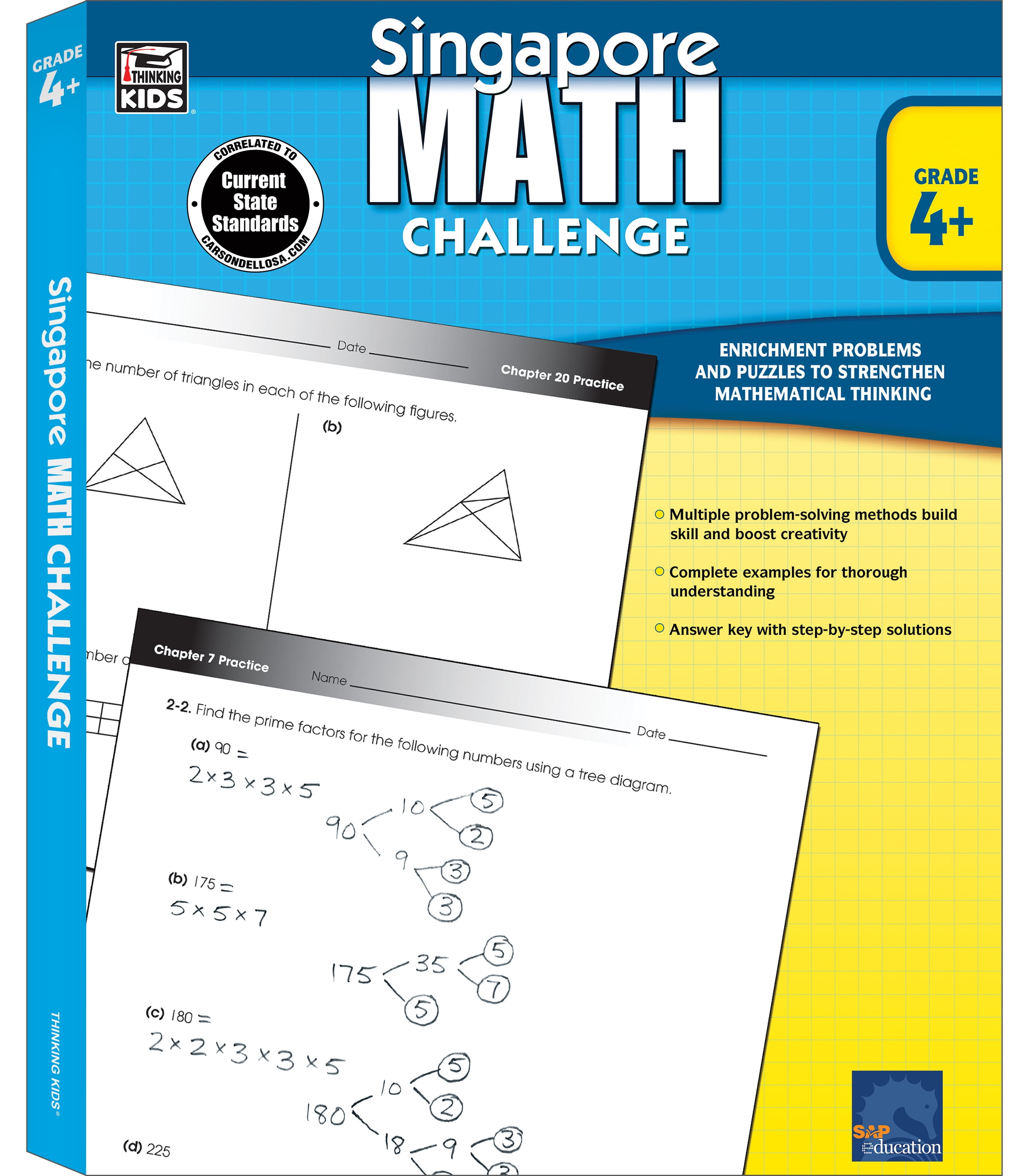 Thinking Kids Singapore Math Challenge Workbook (352 pages) Grade 4-6 ...