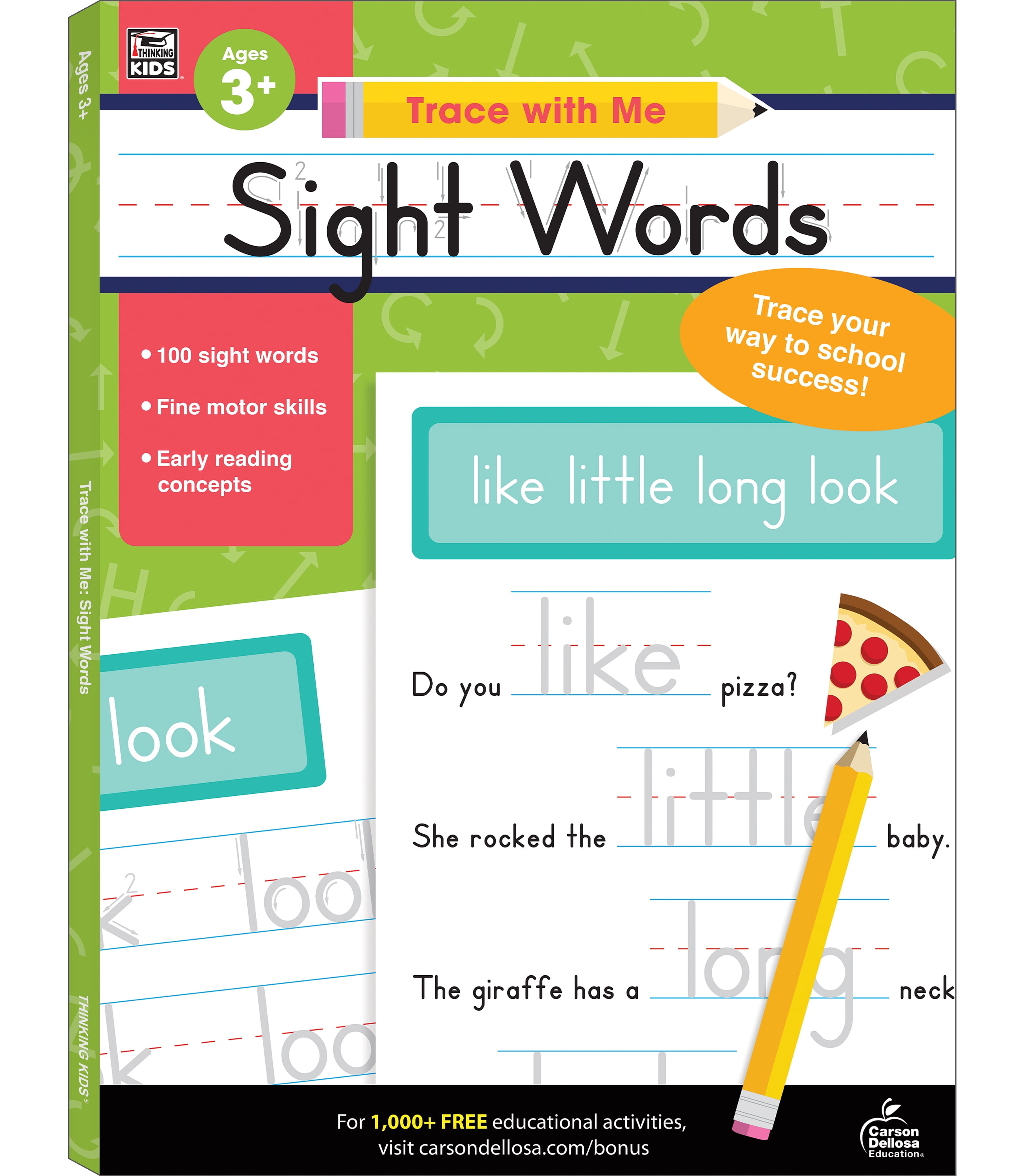 Thinking Kids Trace with Me: Sight Words Activity Book (128 pages ...
