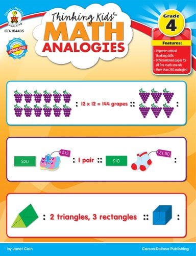 Pre-Owned Thinking Kids'(tm) Math Analogies, Grade 4 (Thinking Kids ...