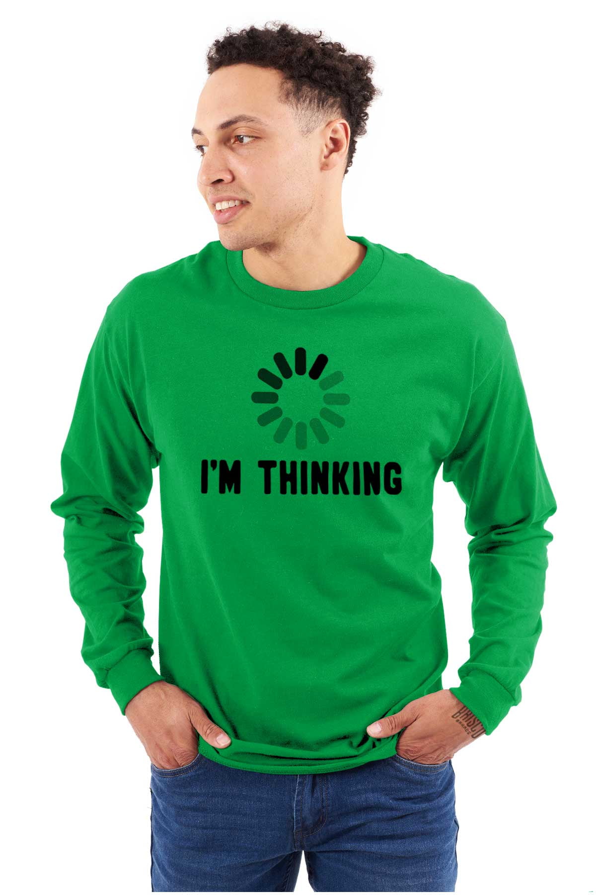 Thinking Loading Computer Nerd Geek Long Sleeve TShirt Men Women Brisco ...