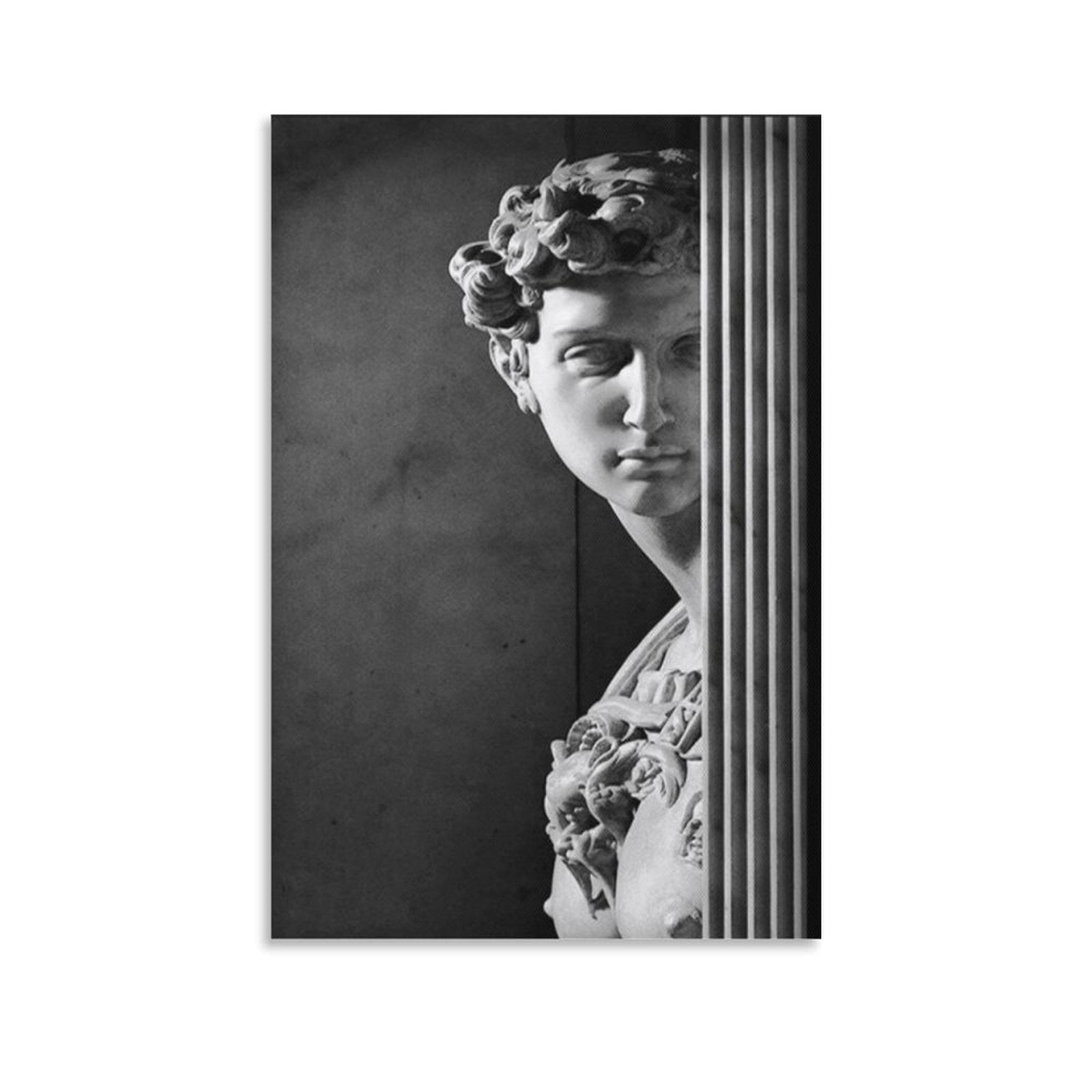 Thinking Man Canvas Painting,Wall Art with Black And White Men Oil ...