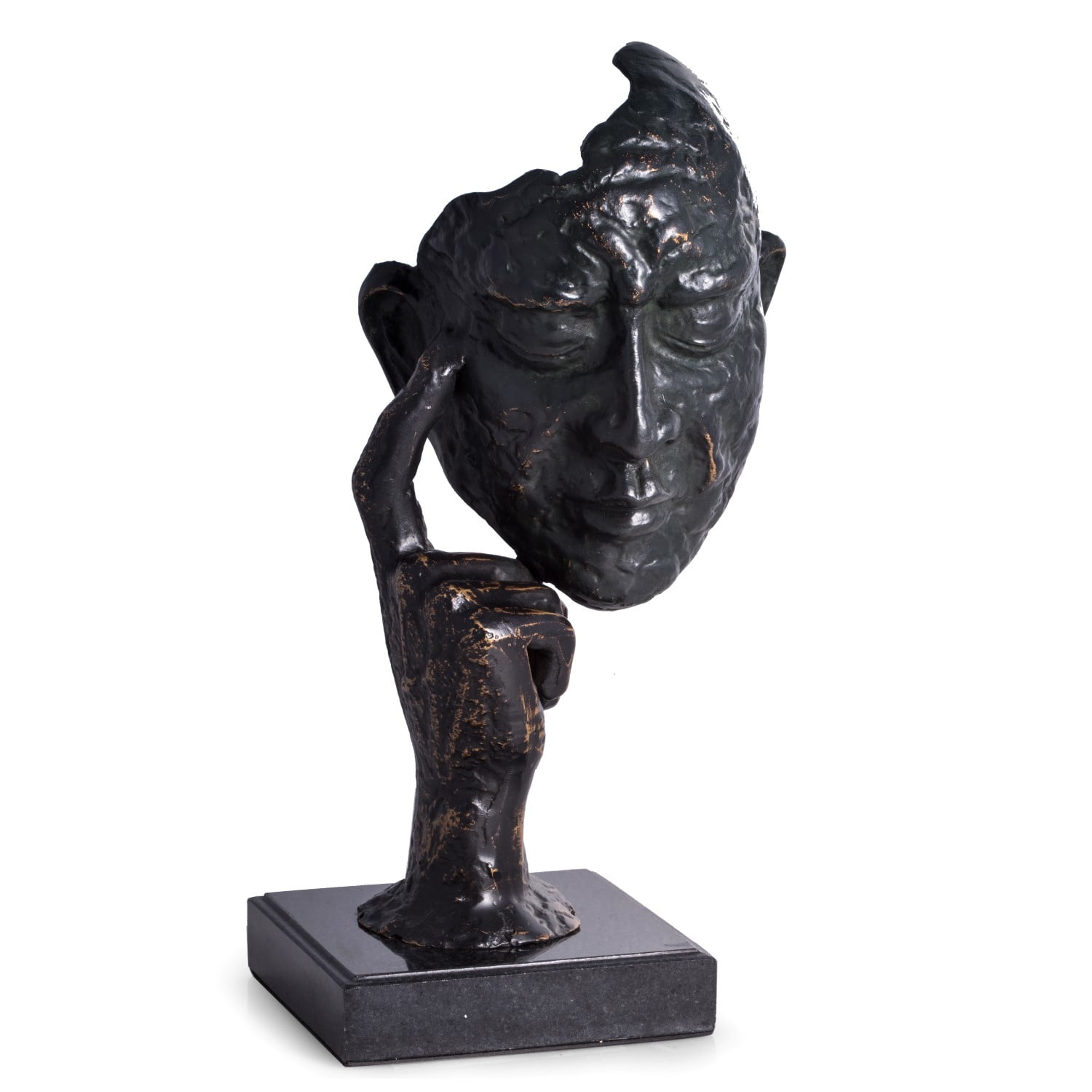 "Thinking Man" Sculpture with Bronzed Finish on Marble Base. - Walmart.com