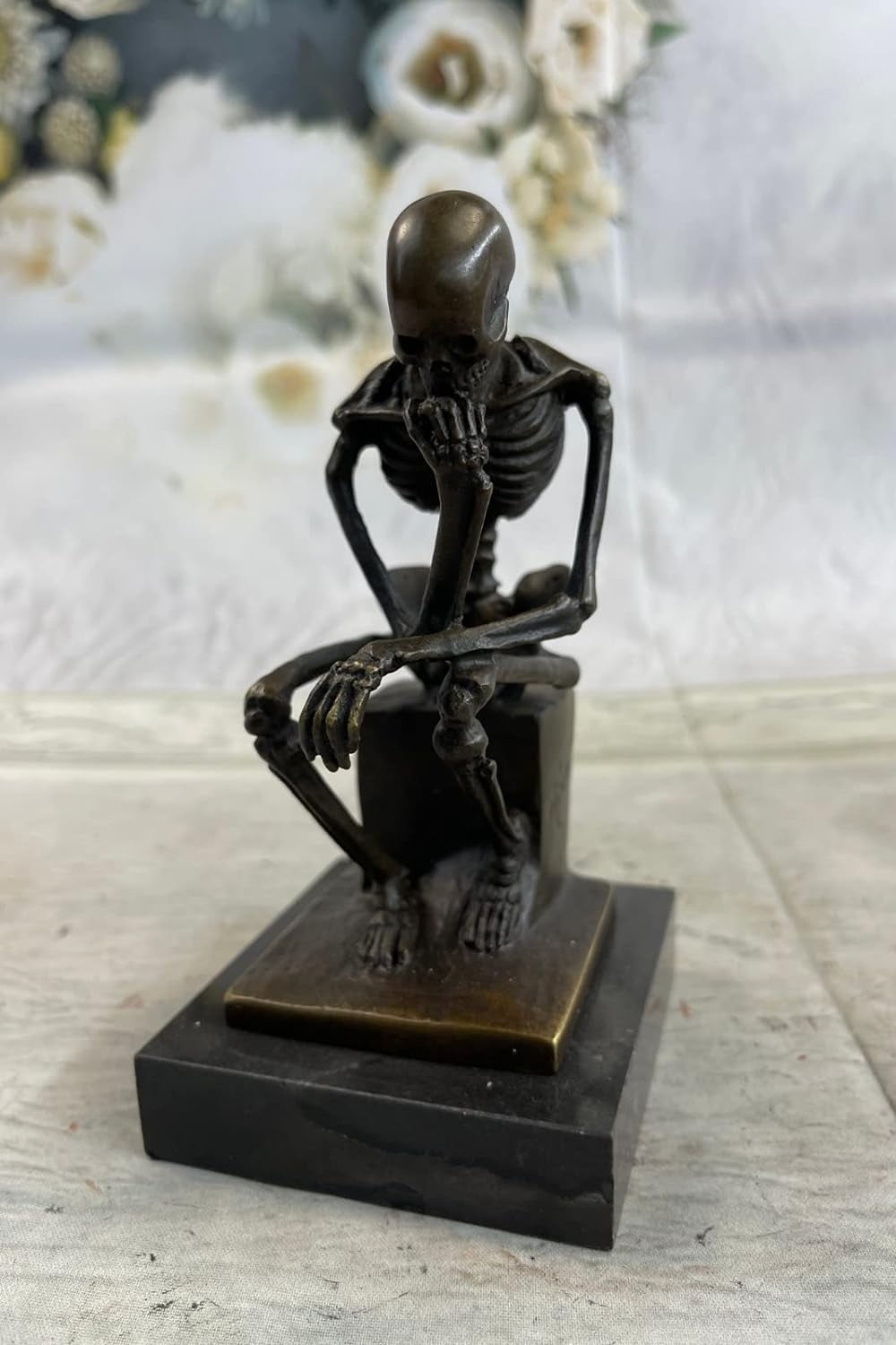 Thinking Man The Thinker Skeleton Statue Sculpture Art - Walmart.com