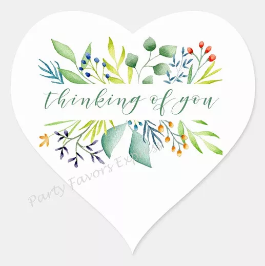 Thinking Of You Stickers Party Favors - (Heart Shaped) Phone Decal ...
