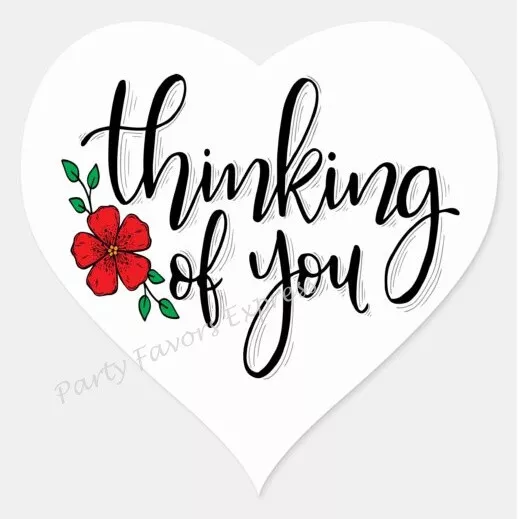 Thinking Of You Sticker Party Favors Sticker - (Heart Shaped) Envelope ...