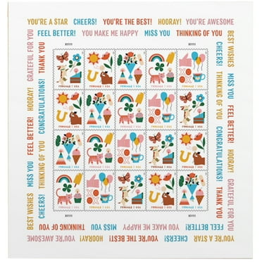 USPS Happy Birthday Forever Stamps, 40 Postage Stamps, 2 Sheets of 20 ...