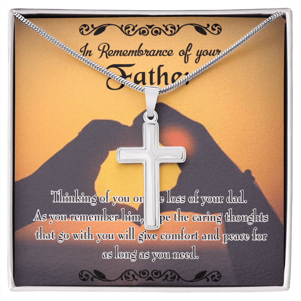 Thinking of You Dad Memorial Dad Memorial Cross Necklace Sympathy Loss ...