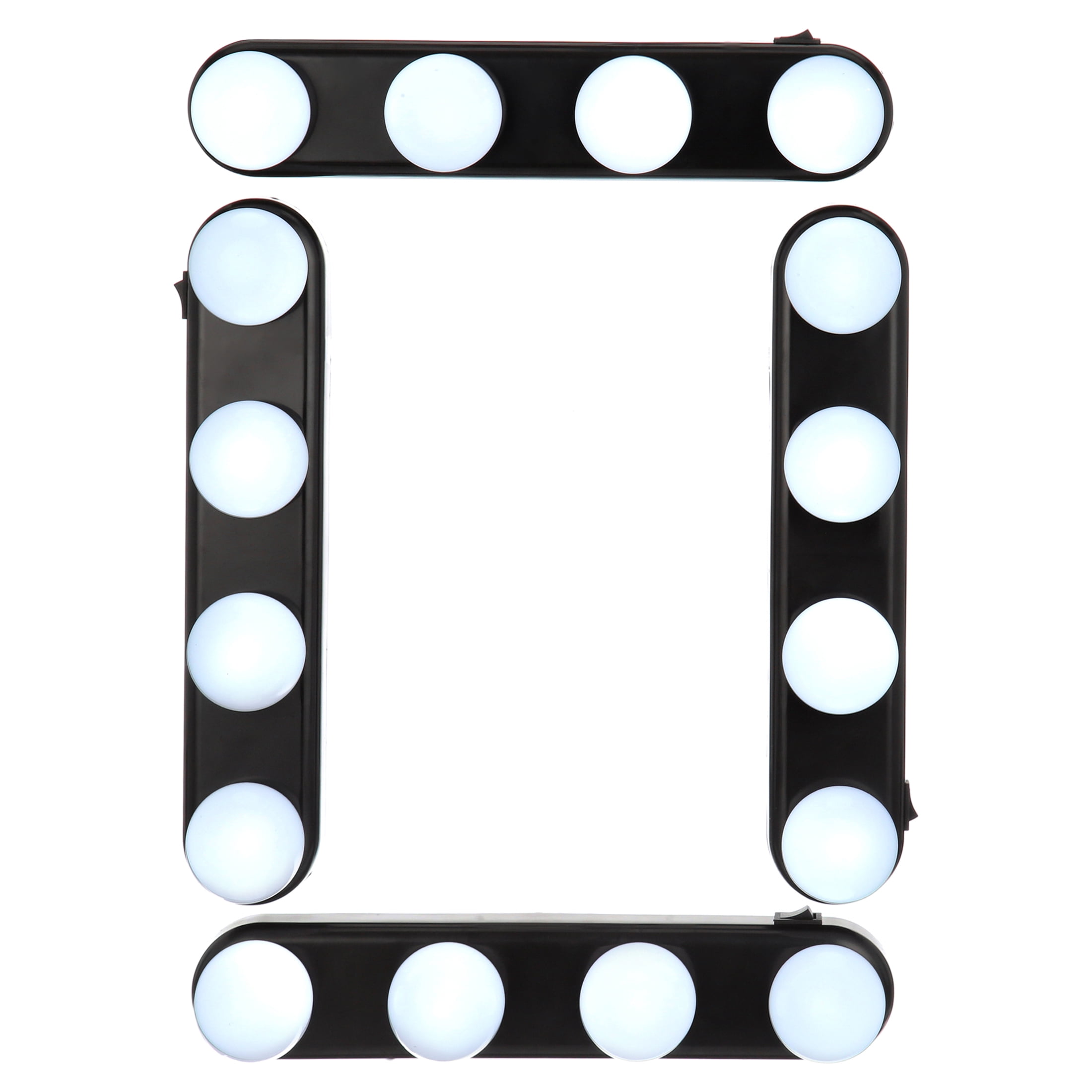 Thinkspace Beauty Hollywood Style LED Lights with Suction 4 Pack Black ...