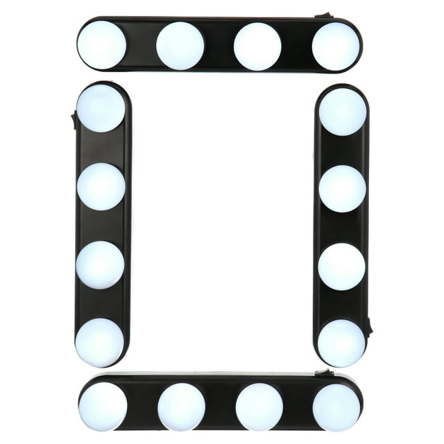 Thinkspace Beauty Hollywood Style LED Lights with Suction 4 Pack Black ...